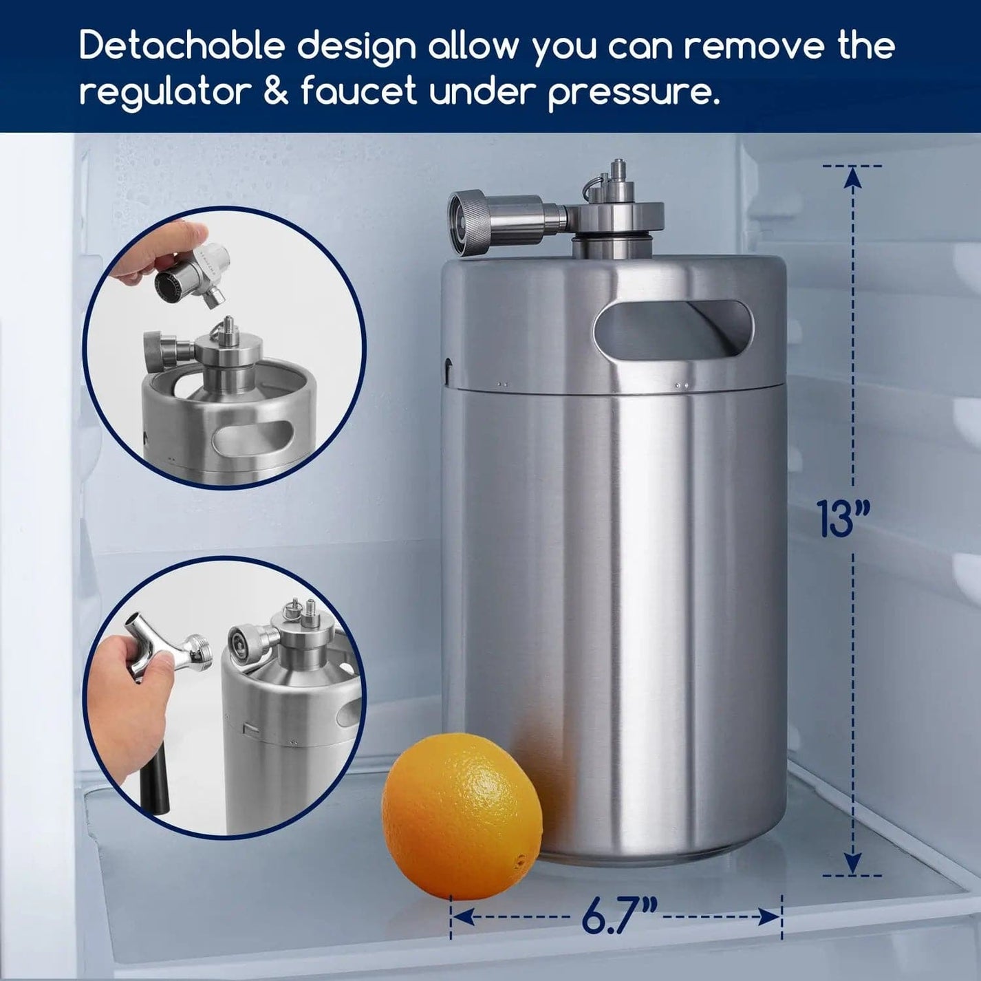 TMCRAFT 128oz Double Walled Mini Keg Growler - TMCRAFT