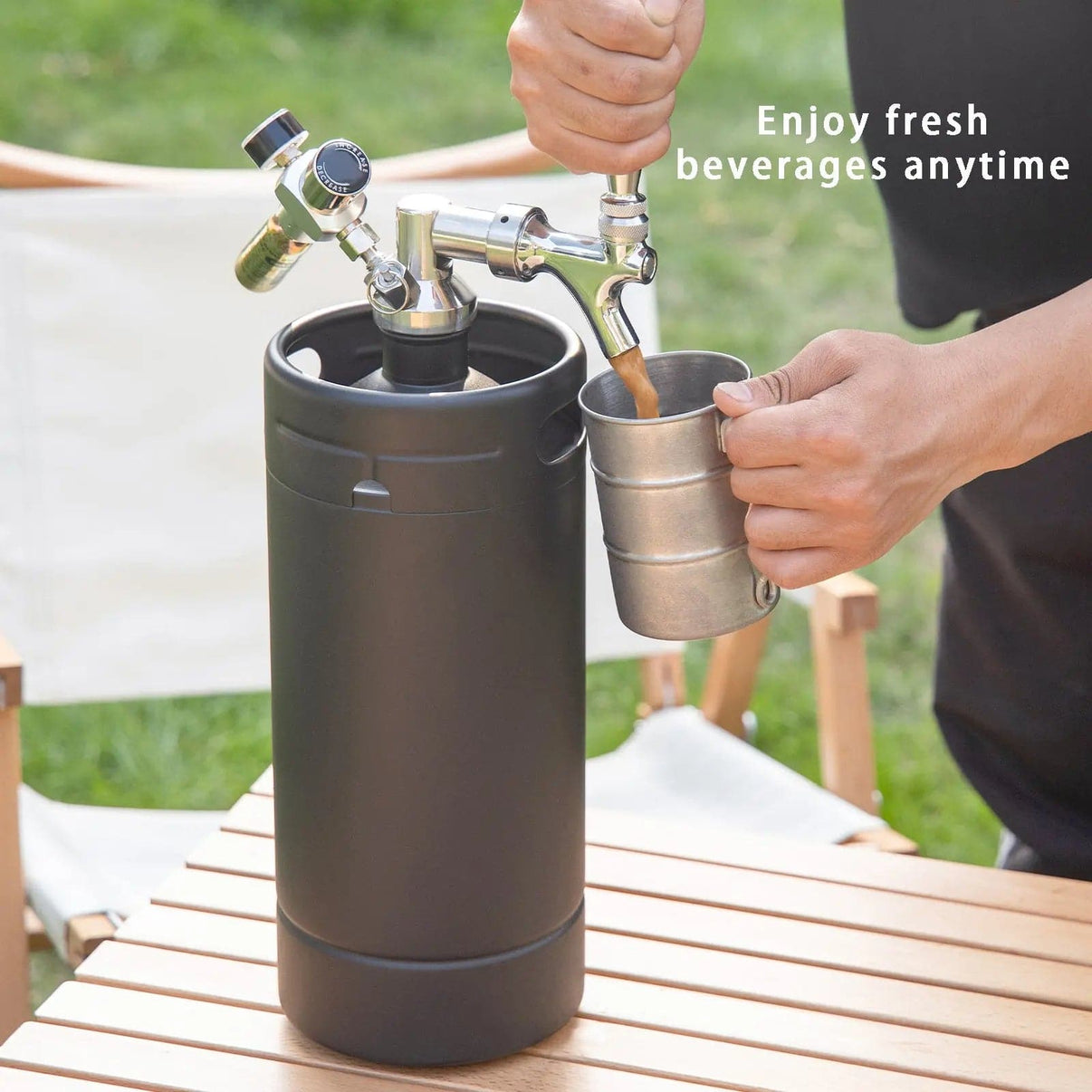 TMCRAFT 128oz Mini Keg Growler Black - TMCRAFT