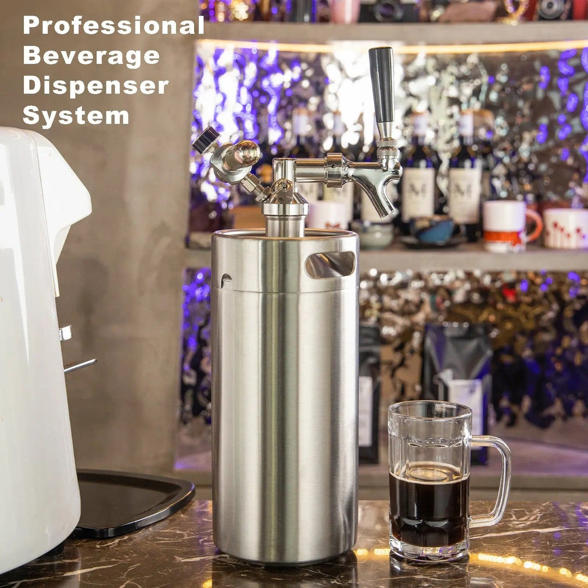 TMCRAFT 128oz Mini Keg Growler Silver - TMCRAFT