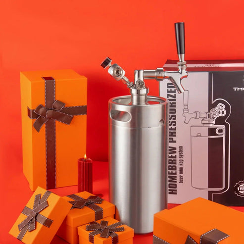 TMCRAFT 128oz Mini Keg Growler Silver - TMCRAFT