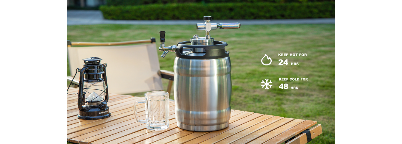 TMCRAFT 1.3 Gallon Double Walled Beer Keg Growler - TMCRAFT